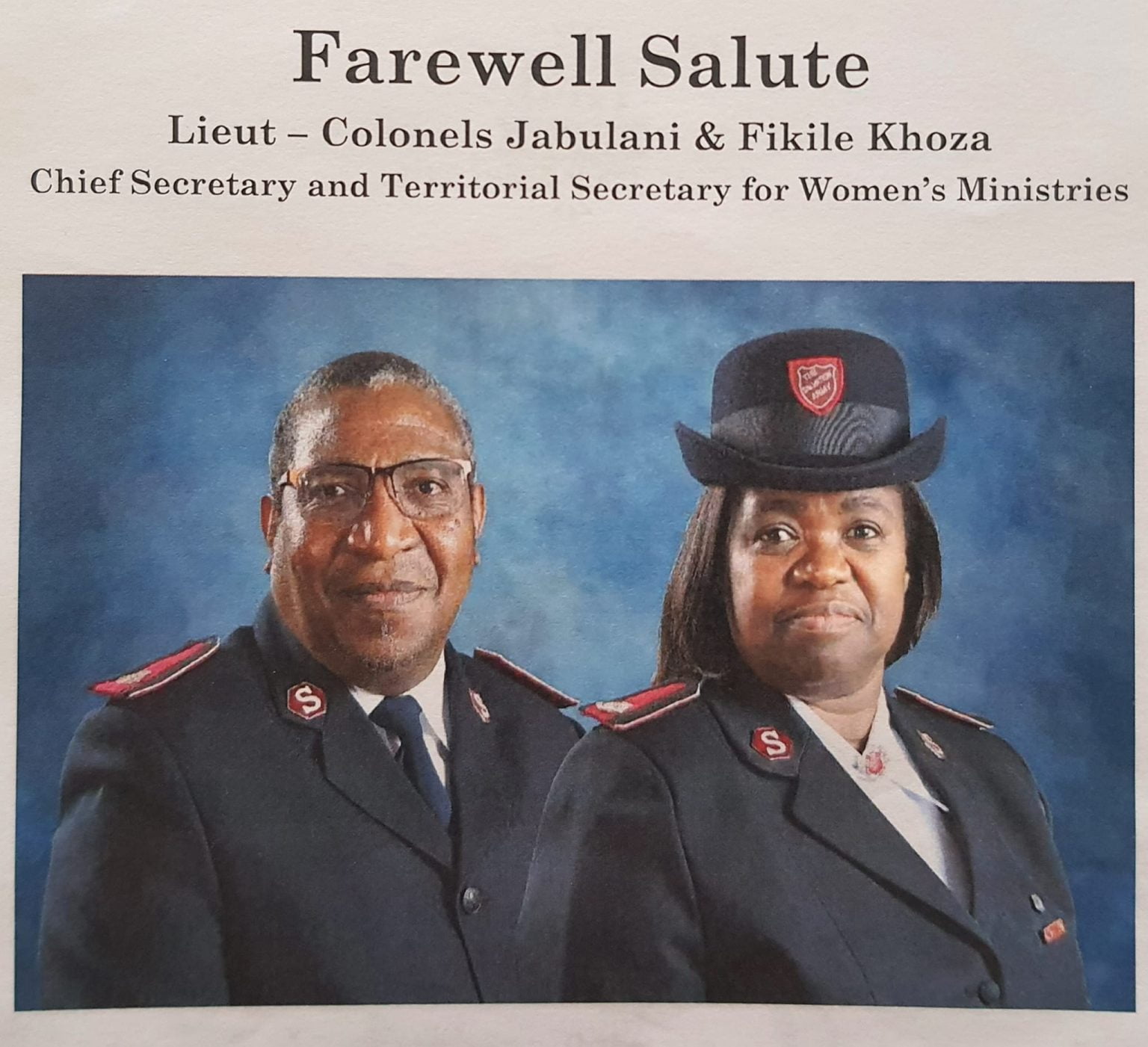 Farewell Salute to Lieut-Colonels Jabulani & Fikile Khoza – The War Cry